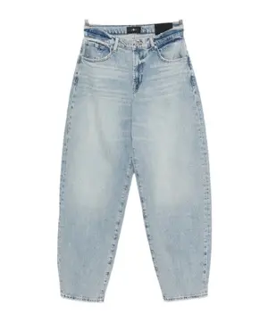 7 For All Mankind Light Wash Relaxed Fit Jeans - Gray