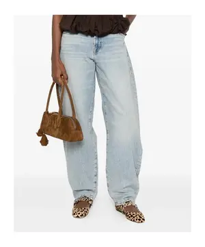 7 For All Mankind Light Wash Relaxed Fit Jeans - Gray