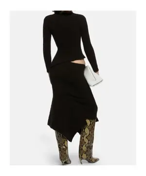 Attico Midi Skirt In Cable Wool Mix Knit