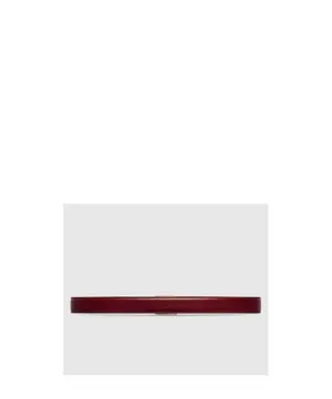 Gucci Double G Logo Leather Belt - Red