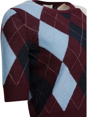 Khaite Anders" Argyle Knit Top - Black