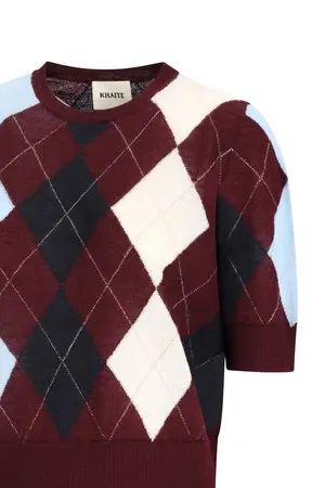 Khaite Anders" Argyle Knit Top - Black