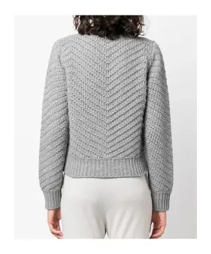 Fabiana Filippi Long Sleeve Textured Sweater - Gray