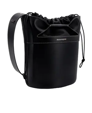 Alexander McQueen Logo Printed Drawstring Bucket Bag