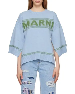 Marni Logo Intarsia-knit Crewneck Jumper