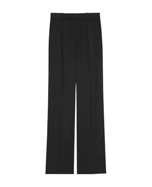 Saint Laurent High Waist Flared Trousers - Black