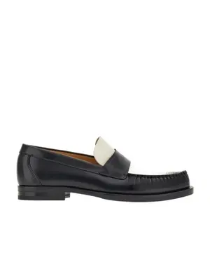 FERRAGAMO Round Toe Loafers - Black