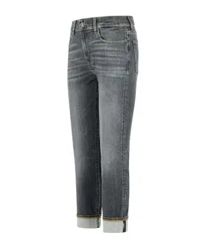 7 For All Mankind Relaxed Skinny Grey Cotton Jeans
