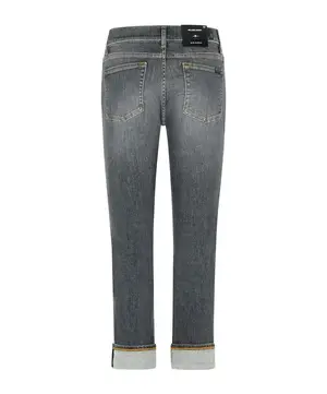 7 For All Mankind Relaxed Skinny Grey Cotton Jeans
