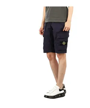 Stone Island Logo-patch Cargo Shorts - Black