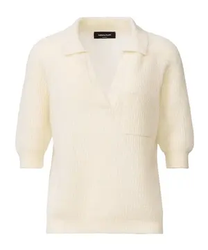 Fabiana Filippi Collared V-neck Knitted Pullover - White