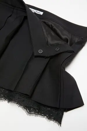 Acne Studios Mini Pleated Skirt With Lace Trim