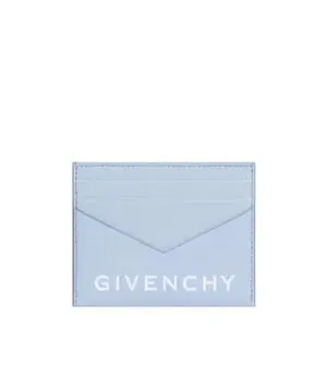 Givenchy G Cut Card Holder In 4g Leather - Blue