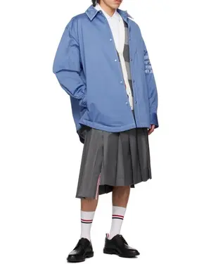 Thom Browne Medium Grey Pleated High-low Hem Skirt