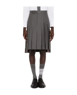 Thom Browne Medium Grey Pleated High-low Hem Skirt