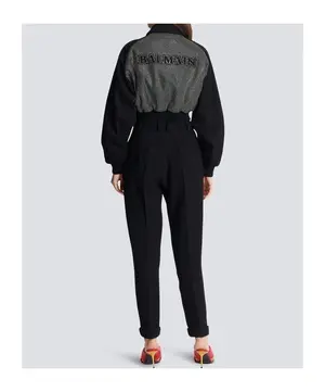 Balmain High-rise Tapered Trousers - Black