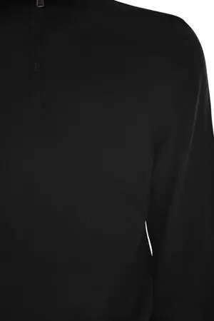 Hugo Boss Half-zip Knitted Jumper - Black