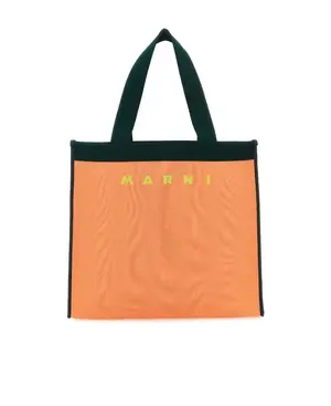 Marni Logo Detailed Top Handle Bag - Orange