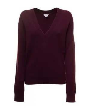 Bottega Veneta V-neck Long-sleeved Jumper - Black