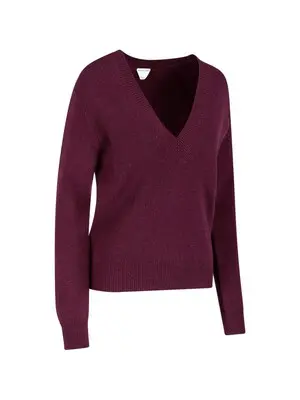 Bottega Veneta V-neck Long-sleeved Jumper - Black