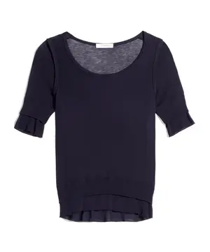 LEMAIRE Lemaire Trompe L'Oeil Ribbed Top Midnight