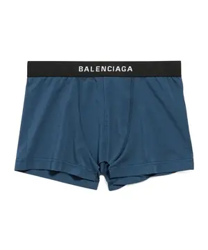 Balenciaga Cut-out Brief Skirt In Stretch Cotton-blend - Dark Blue