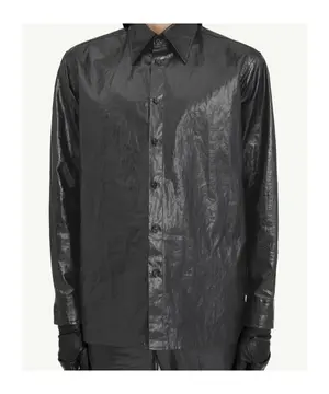 MAISON MARGIELA Shiny Coated Shirt - Black