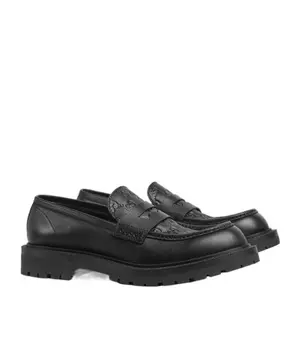 Gucci Gg Web Detailed Round-toe Loafers