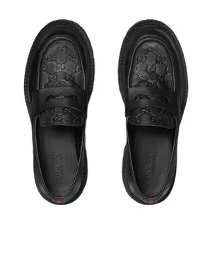 Gucci Gg Web Detailed Round-toe Loafers