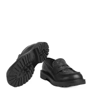 Gucci Gg Web Detailed Round-toe Loafers