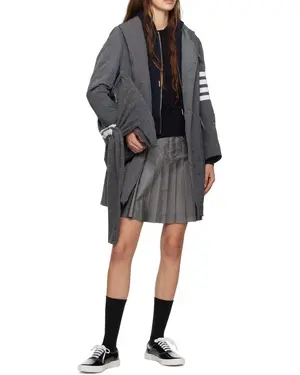 Thom Browne Zipped Crossbody Bag With 4-bar Stripes - Medium Gray