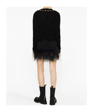 Giuseppe Di Morabito Lattice-detail Merino-cashmere Cardigan - Black