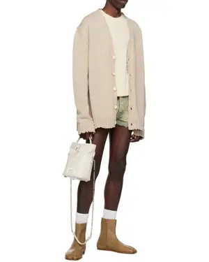 MAISON MARGIELA 5ac Drawstring Bucket Bag - Light Grey