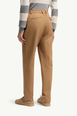 Moncler Logo Patch Straight-leg Trousers - Beige