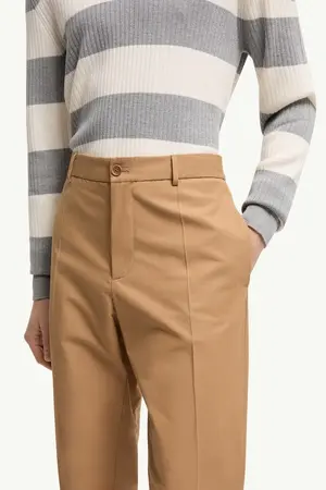 Moncler Logo Patch Straight-leg Trousers - Beige