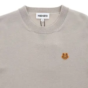 Kenzo Long-sleeved Sweater With Rib Trim - Gray