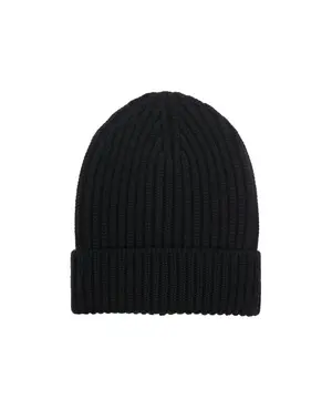 Dolce & Gabbana Ribbed Knit Beanie - Black