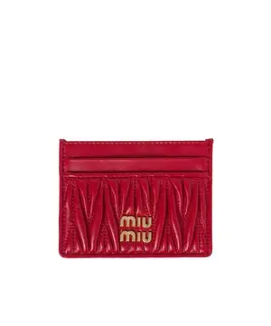 Miu Miu Logo-lettering Cardholder - Red