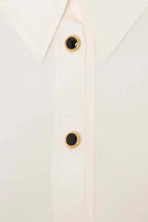Alessandra Rich Silk Shirt With Button Detail