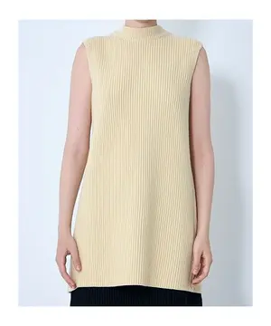 JIL SANDER Sleeveless Knitted Vest - Beige