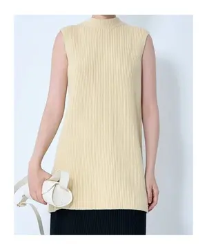 JIL SANDER Sleeveless Knitted Vest - Beige