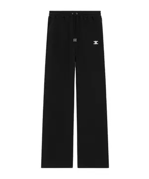 Celine Triomphe Jogging Pants In Cashmere Fleece - Black/white