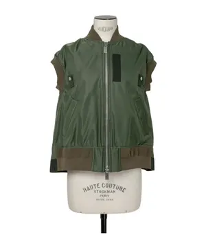 Sacai Zip-up Sleeveless Gilet - Green