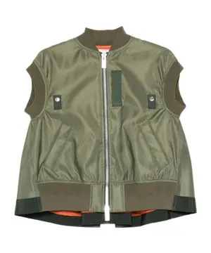 Sacai Zip-up Sleeveless Gilet - Green