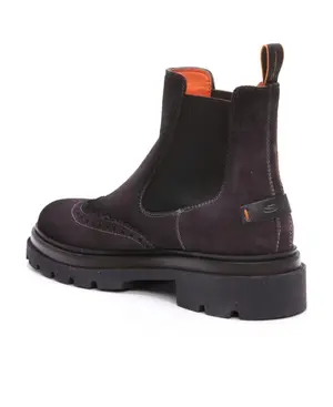 Santoni Round Toe Slip-on Ankle Boots