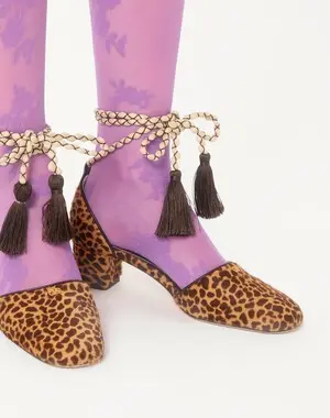 Valentino Garavani Leopard Print D'orsay Pumps With Tassel Ankle Strap