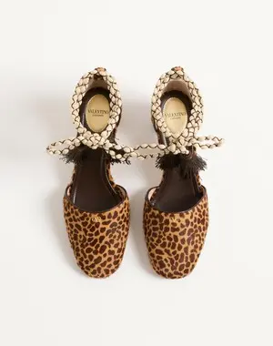 Valentino Garavani Leopard Print D'orsay Pumps With Tassel Ankle Strap