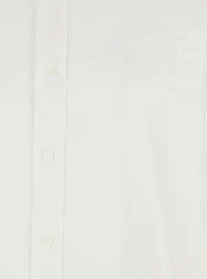 Burberry Ekd-embroidered Long Sleeved Shirt - Salt Crystal