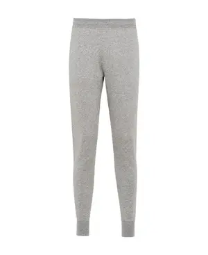 Prada Logo Patch Knitted Track Pants - Grey