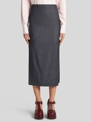 Etro Striped Midi Pencil Skirt - Black